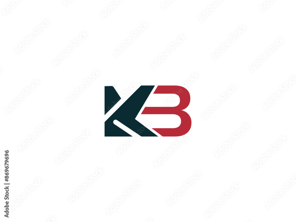 Initial letter KB uppercase monogram logo. BK logo, B K design. bk, b k ...