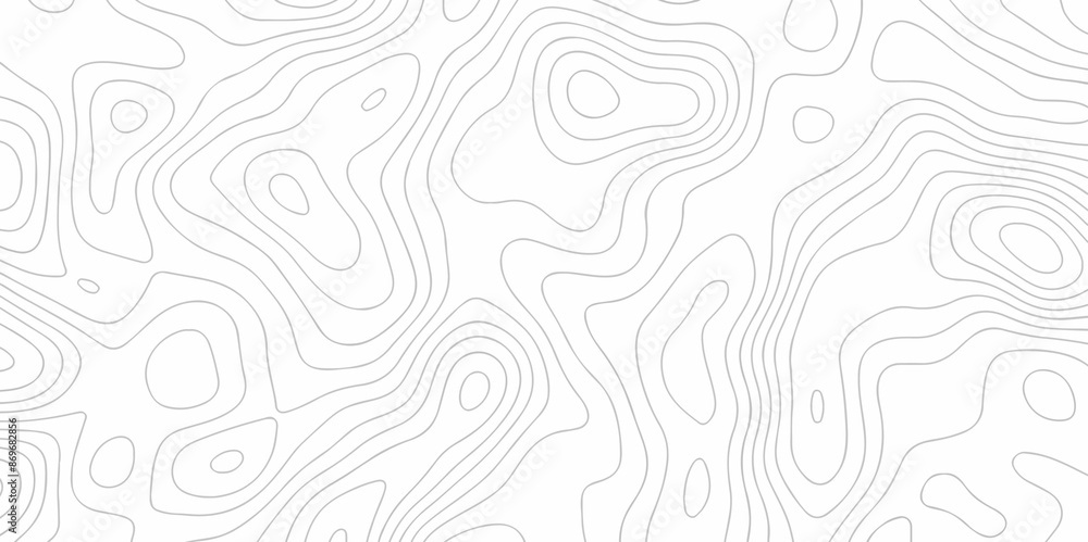 Vector white wave line geography landscape Topo contour map on white ...