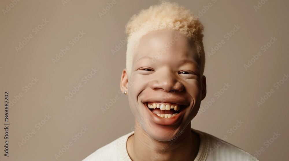 studio portrait of albino African American man with. striking studio ...