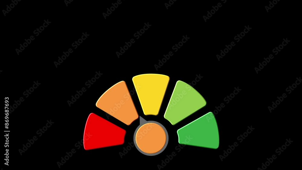 Customer satisfaction meter level dial motion graphics background risk ...