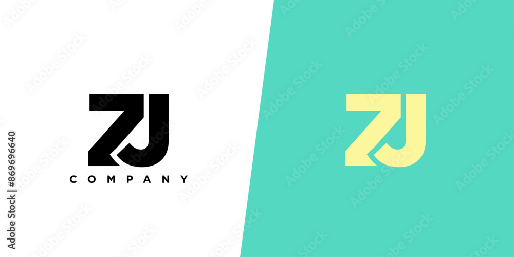Letter Z and J, ZJ logo design template. Minimal monogram initial based ...