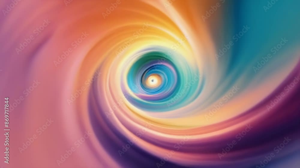 A vivid spiral swirl featuring a spectrum of colors ranging from warm ...