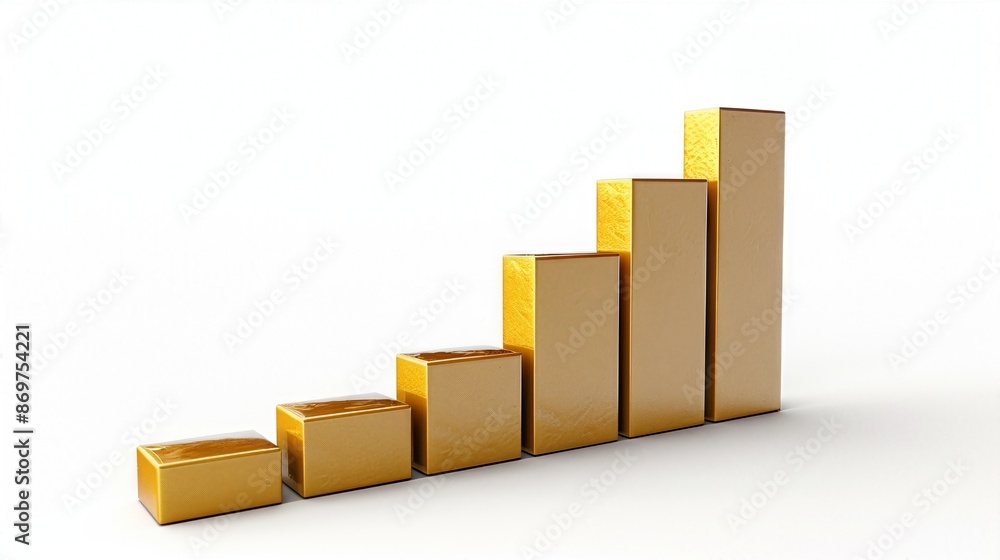 3D bar chart of stacked boxes showing an increasing trend, representing ...