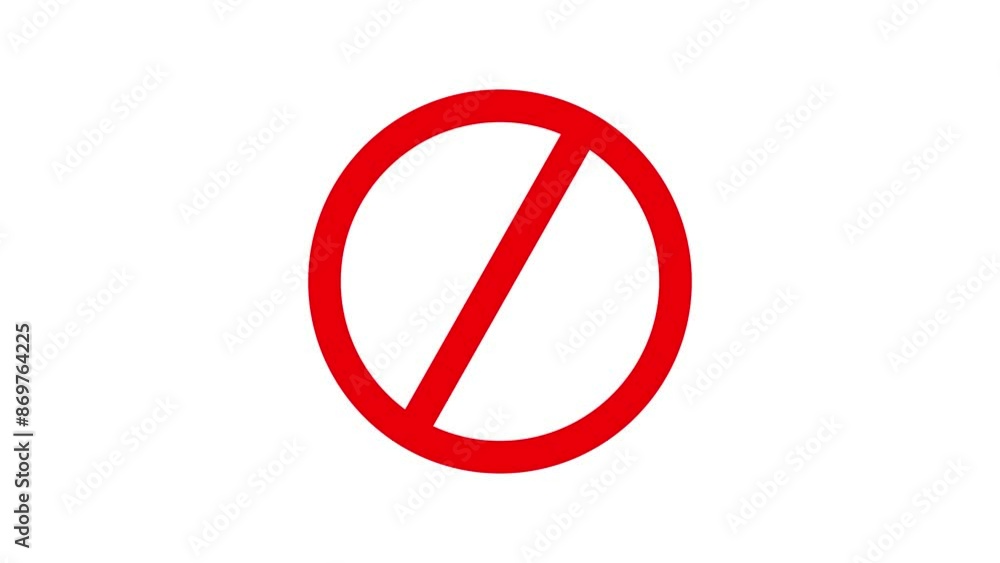 Warning, stop or no entry forbidden red circle and line symbol icon ...
