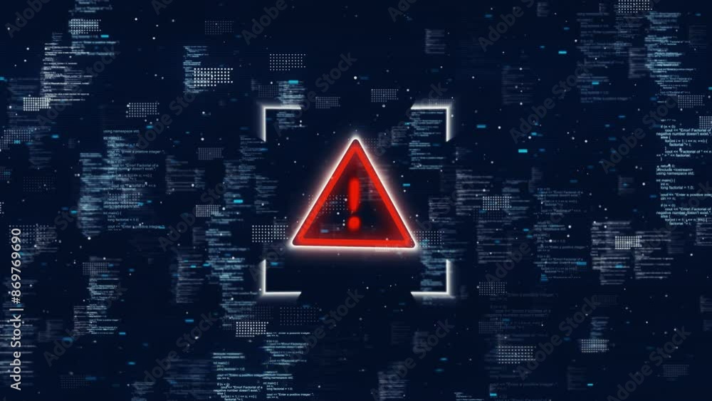 Cyber security System hack security breach computer hacking warning message hacked alert. Error ...