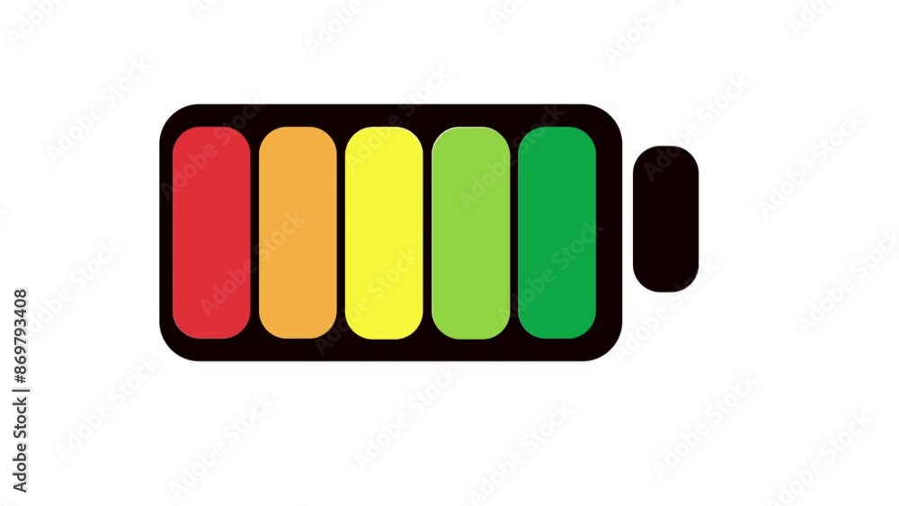 Battery charge icon animation on white background. battery clipart ...