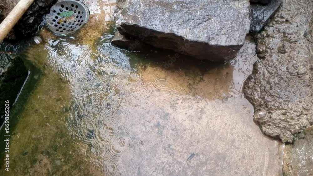 Heavy rainfall in beginning of monsoon in india. Rain water falling and ...