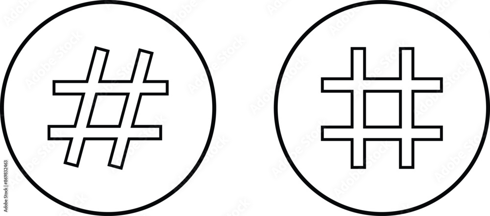 hashtag logo in bubble icons set. concept of communication sign or ...