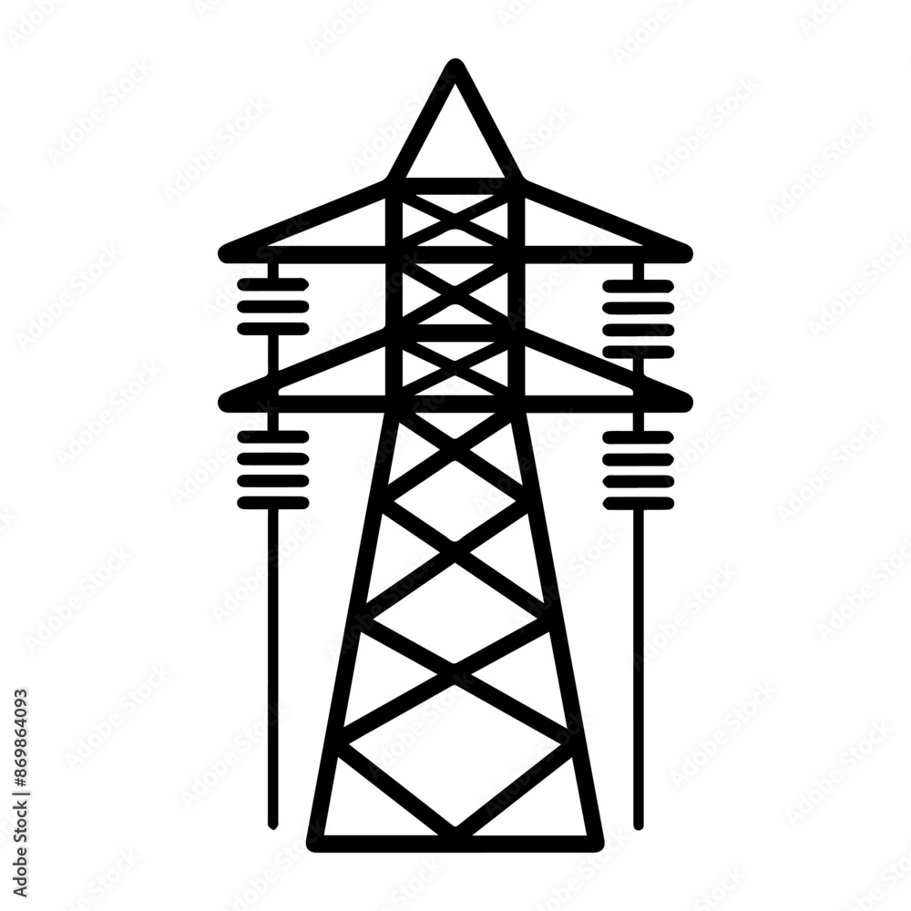 electricity icon or modern line symbol. Vector line art and icon design ...