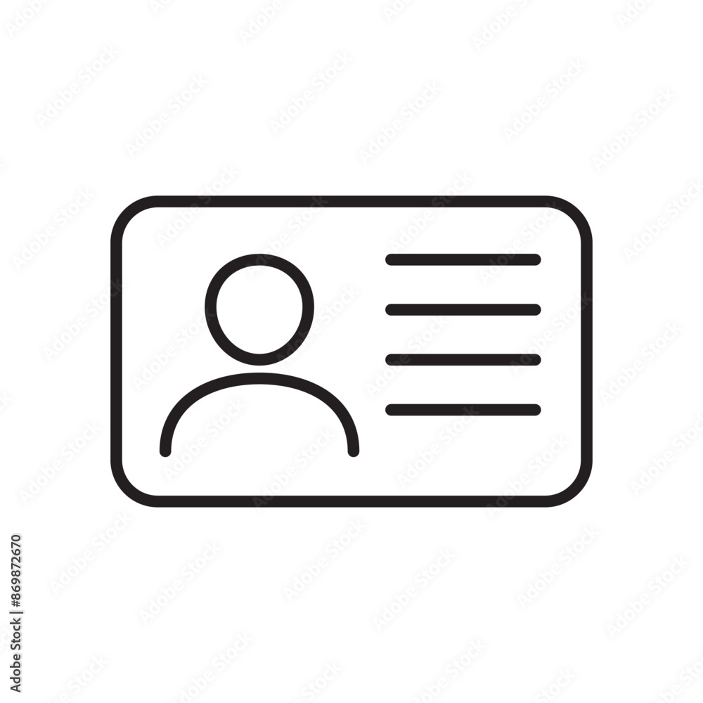 ID Card icon collection. Employee clerk card, driver license ...