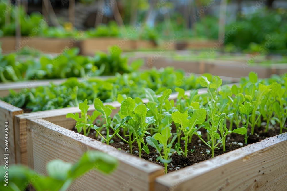 In this image, multiple layers of plants are shown, from tiny sprouts ...