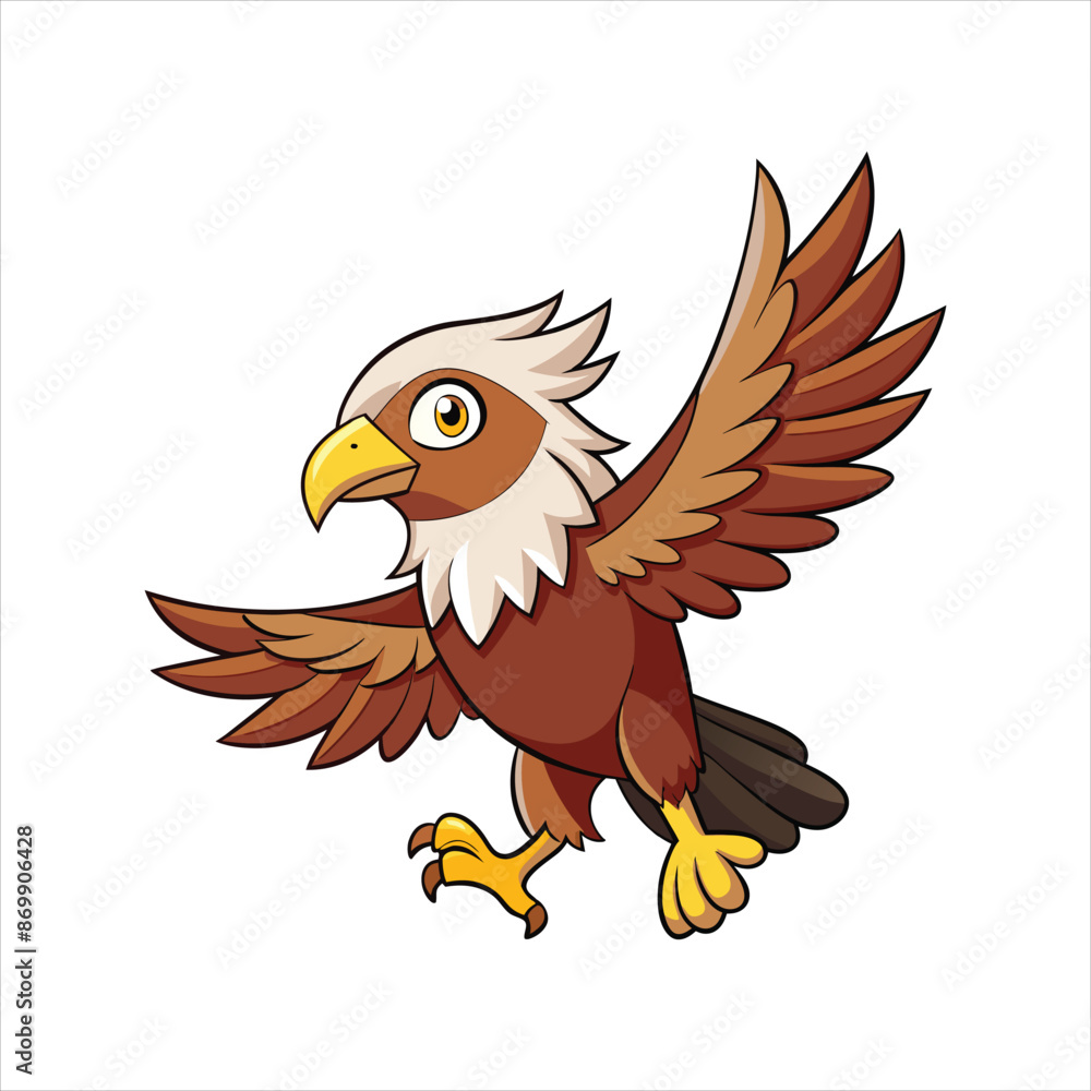 Cartoon eagle flying vector illustration Stock Vector | Adobe Stock