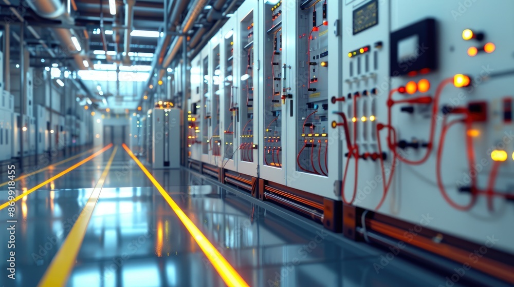 Distribution Board with Busbars in Factory Setting Stock Photo | Adobe ...