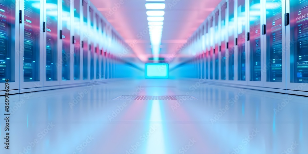 Securing a Data Center with Biometric Scanners and Guards. Concept Data ...