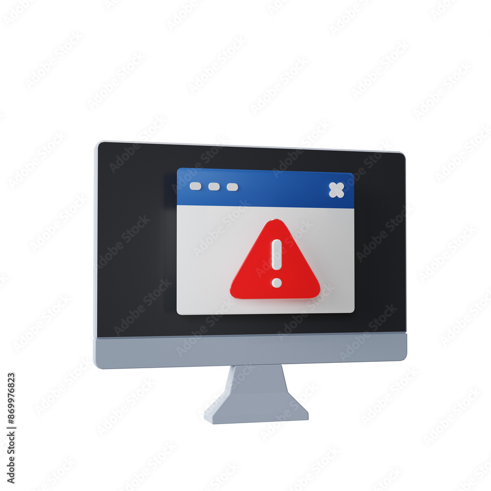 Alert Error Attention, PC Monitor Danger Warning Message Red Sign ...