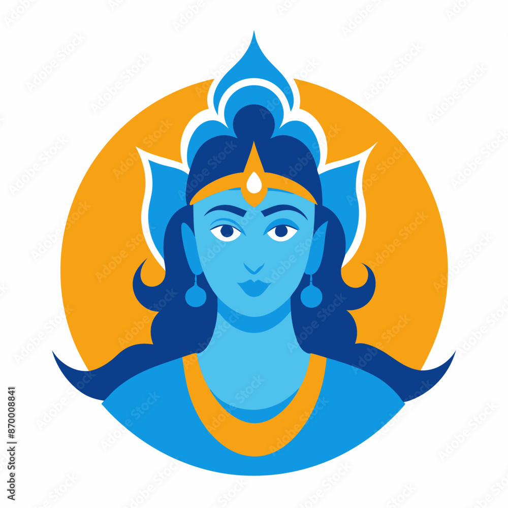 lord Sri Krishna Logo icon Vector illustration Stock Vector | Adobe Stock