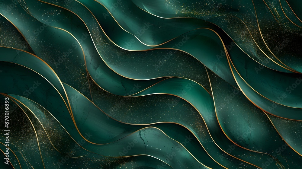 Luxury golden emerald wallpaper. Abstract gold line arts texture with ...