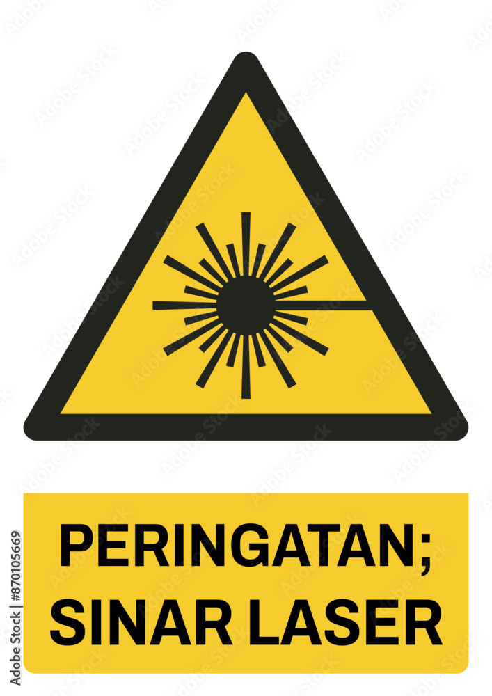 ISO warning safety signs in indonesian_peringatan; sinar laser size a4 ...