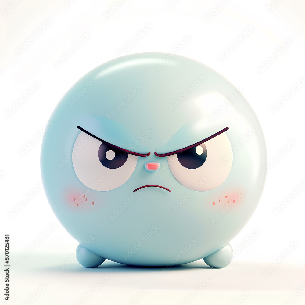 Cute pastel angry emoji with a furrowed brow and blushing cheeks ...