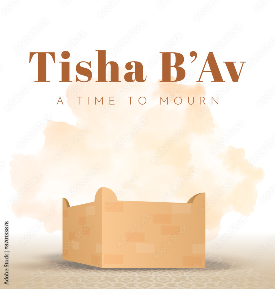 Tisha B'Av Poster Design for Jewish Holiday. Day of mourning for ...
