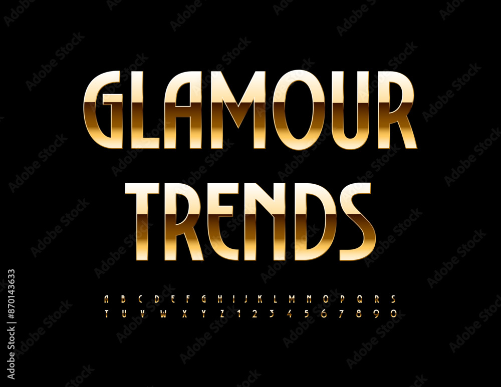 Vector premium emblem Glamour Trends. Stylish Gold Font. Modern luxury ...