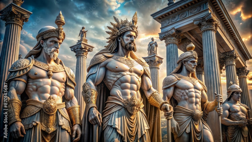 Ancient Greek mythology-inspired statue and warrior icon mega bundle ...