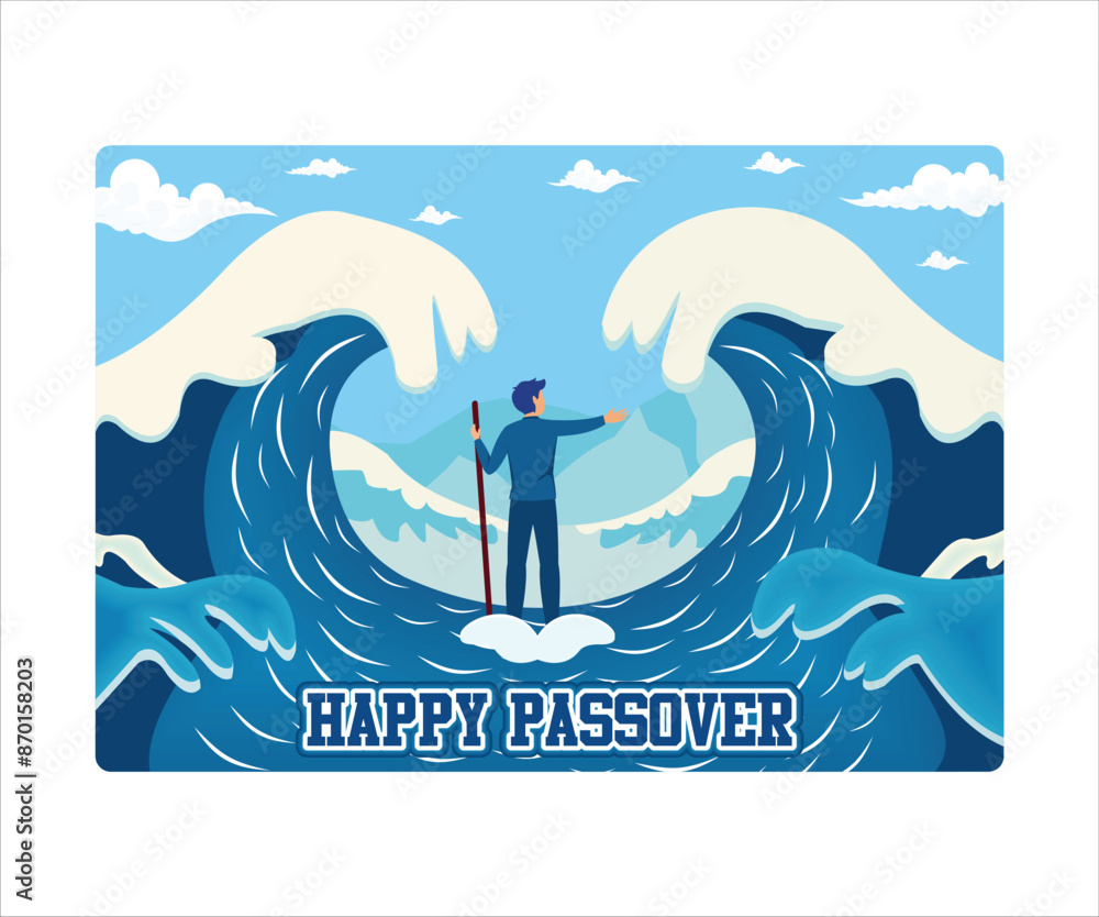 Passover Exodus from Hebrew Egypt. Happy Easter Poster Jewish Holiday ...