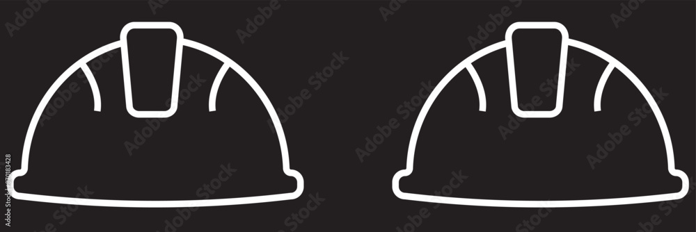 Helmet icon set vector. Motorcycle helmet sign and symbol. Construction ...