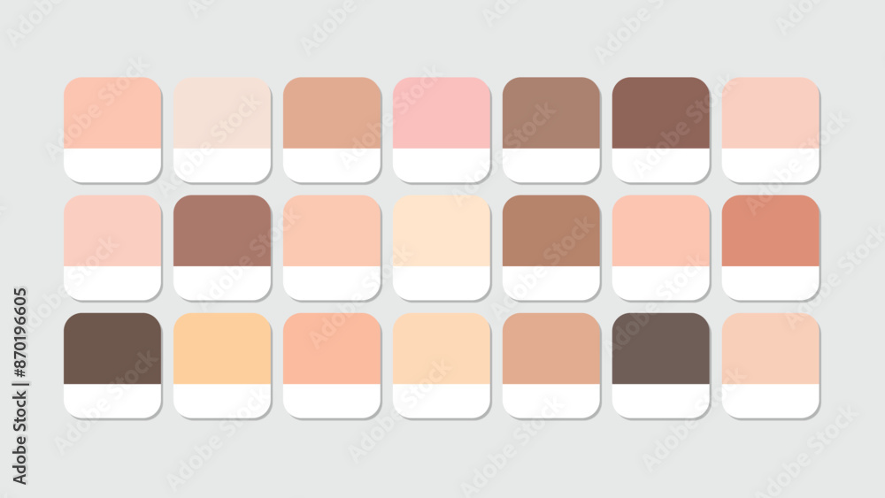 skin tones Color Guide Palette with Color Names. Example of skin tones ...