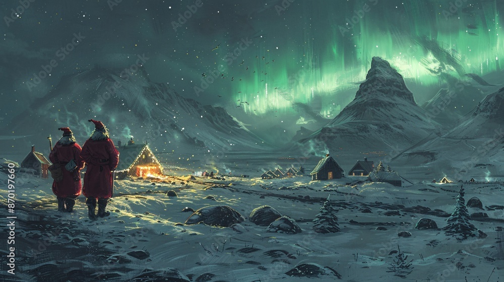 Icelandic Christmas Folktale: Amazing landscape with Yule Lads ...