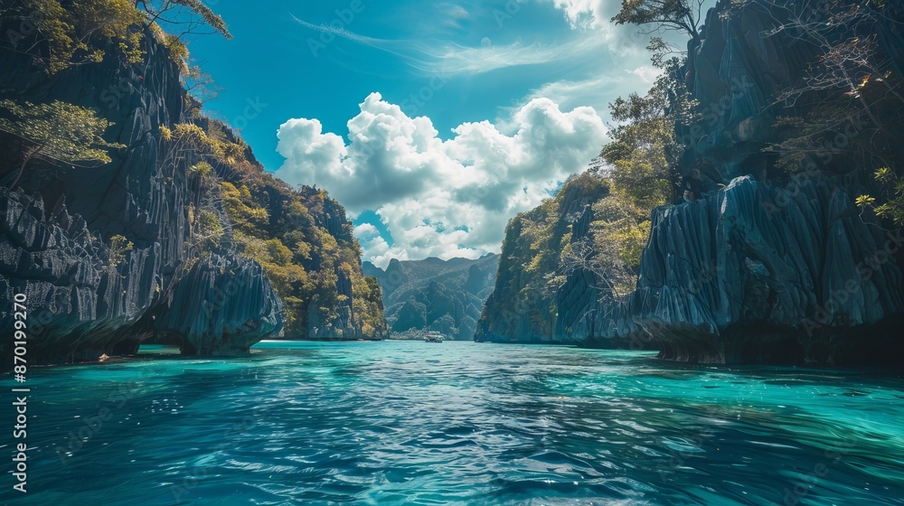 The landscape of Coron, El Nido, Palawan in the Philippines is a ...