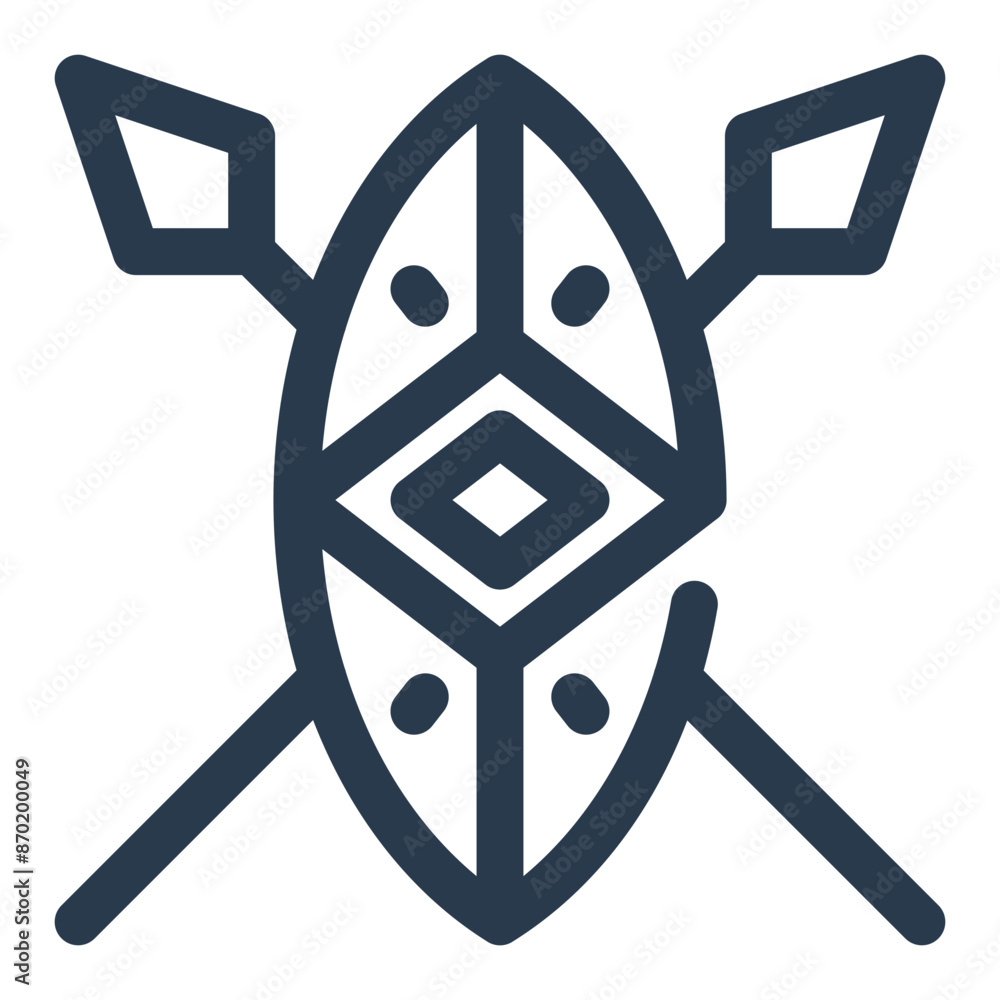 Zulu Shield from South African Indigenous Warriors Stock Vector | Adobe ...