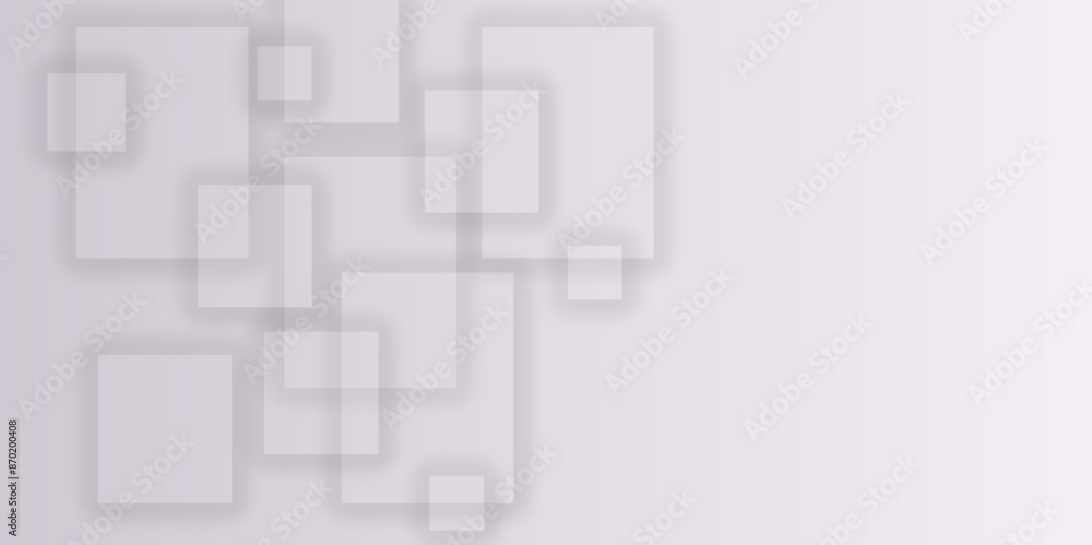 Vecteur Stock Abstract white and grey geometric overlapping square ...