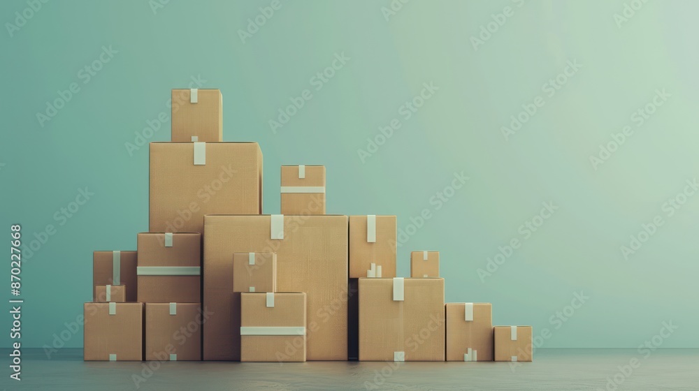 Logistic growth diagram showing increase in shipment volume. foto de ...