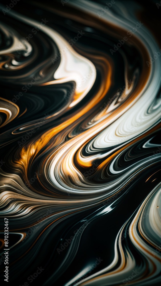 The image is a close up of a painting with a lot of swirls and lines ...