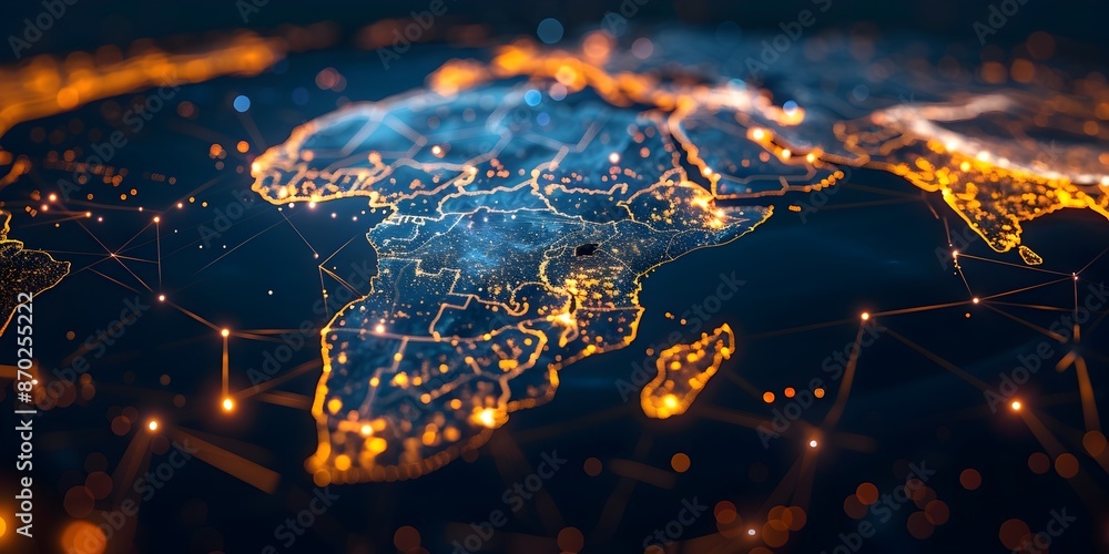 Global Digital Connectivity A Glowing Map of Asia and Africa s High ...