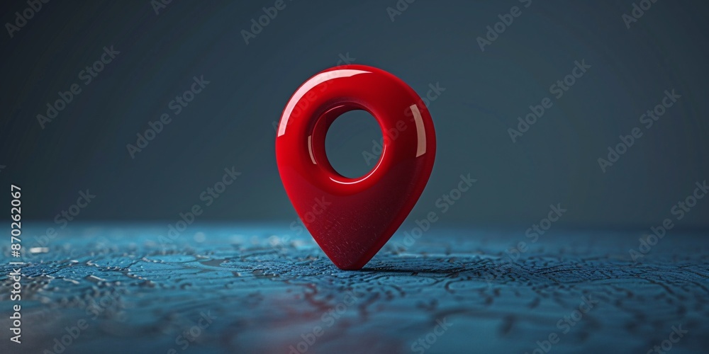 Animated 3D game sprite of a rotating locator pin used for map navigation or as a destination ...