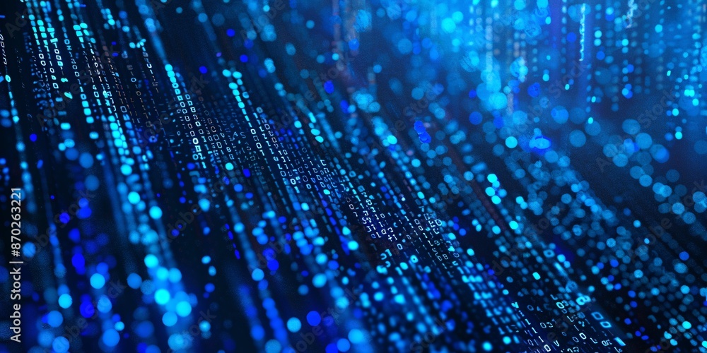 Program Code Background With Binary Data And Digital Technology Concept