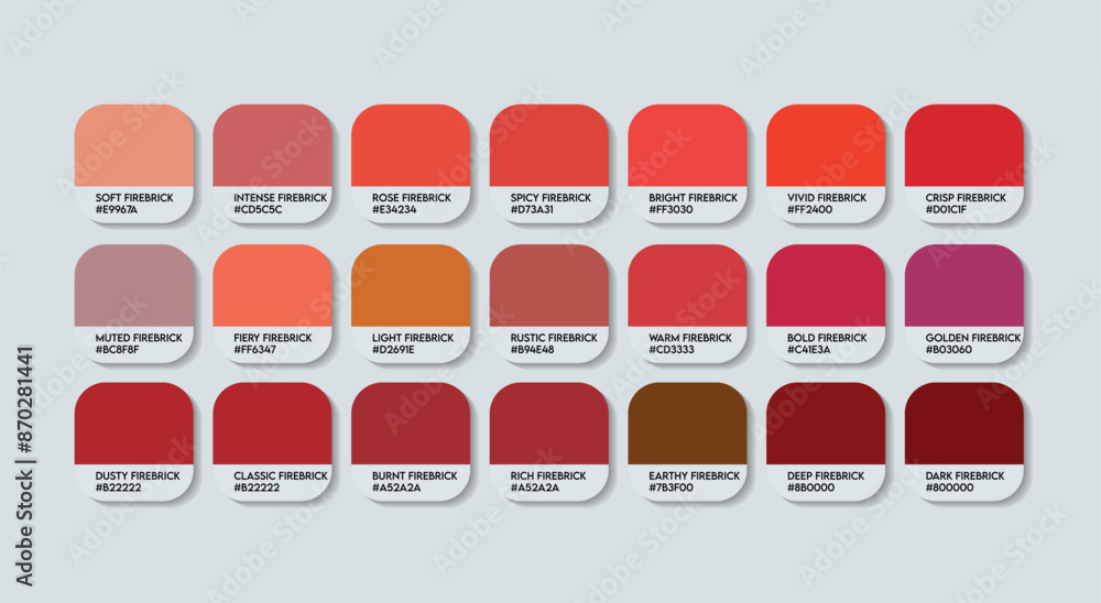 Fire Brick Color Palette, Fire Brick Color Guide Palette with Color ...