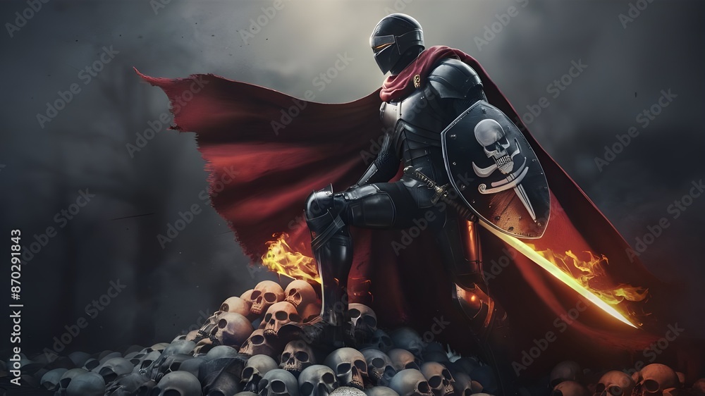 Foto de mage of a knight templario metallic black armor (The Black ...