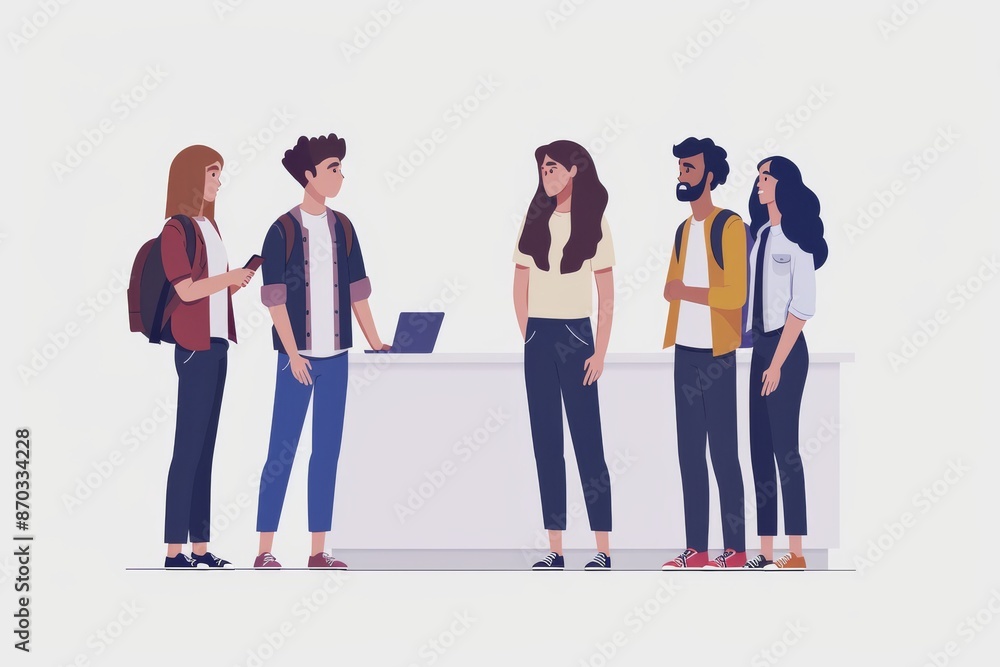 Group of diverse students engaged in a discussion representing ...