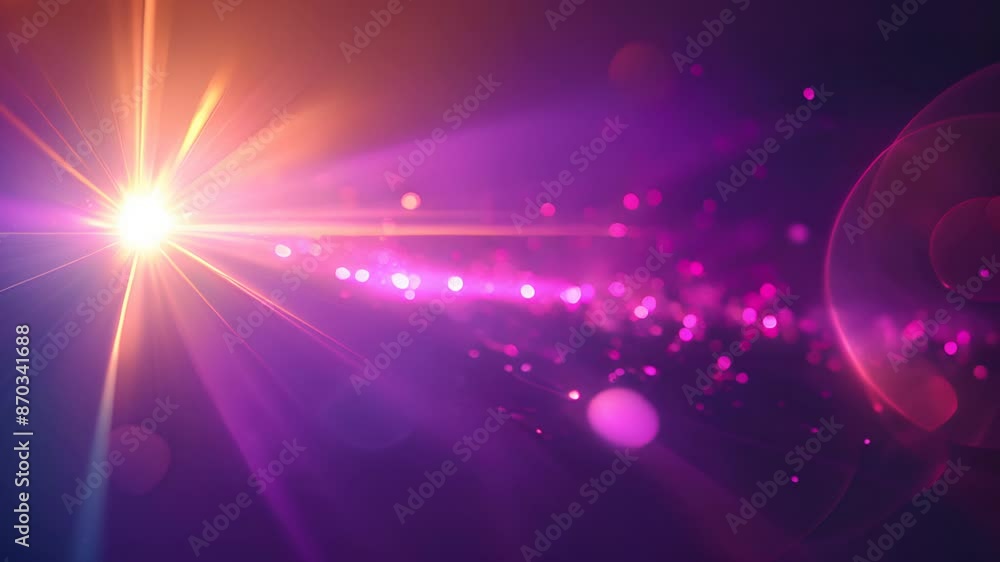 An overlay of bold lens flare over a retro-futuristic gradient ...