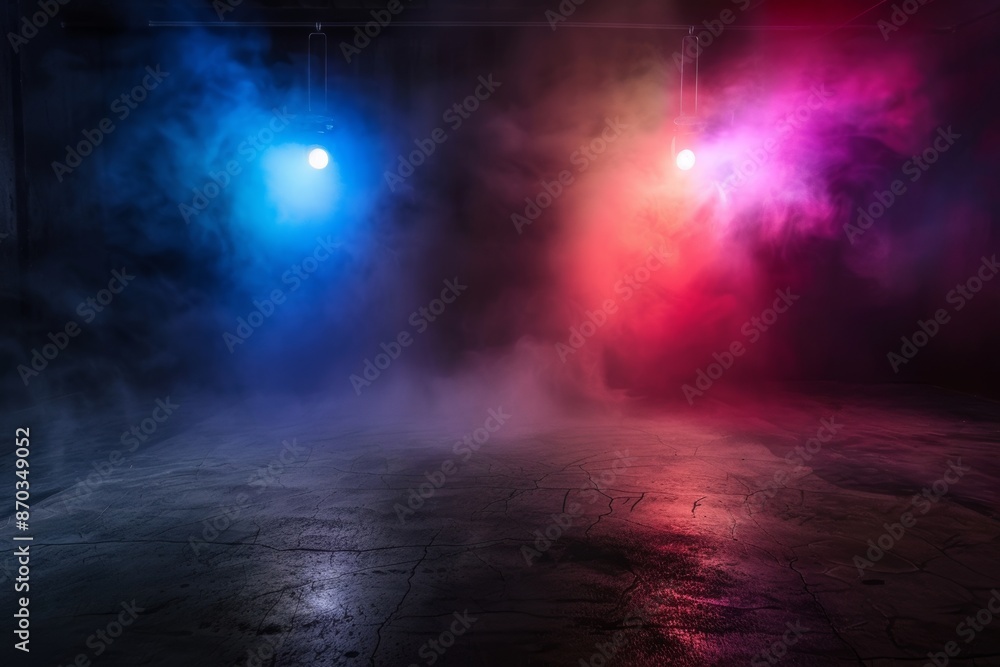 Performance stage product background or dance-floor disco with lights ...