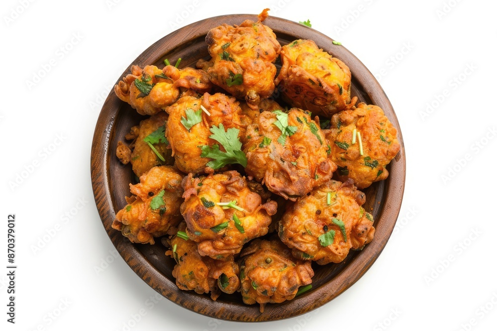Top view of Basin Pakora popular Indian street food. Stock Photo ...