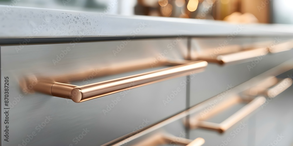 Luxury bronze cabinet handles for modern kitchen design with minimalist ...