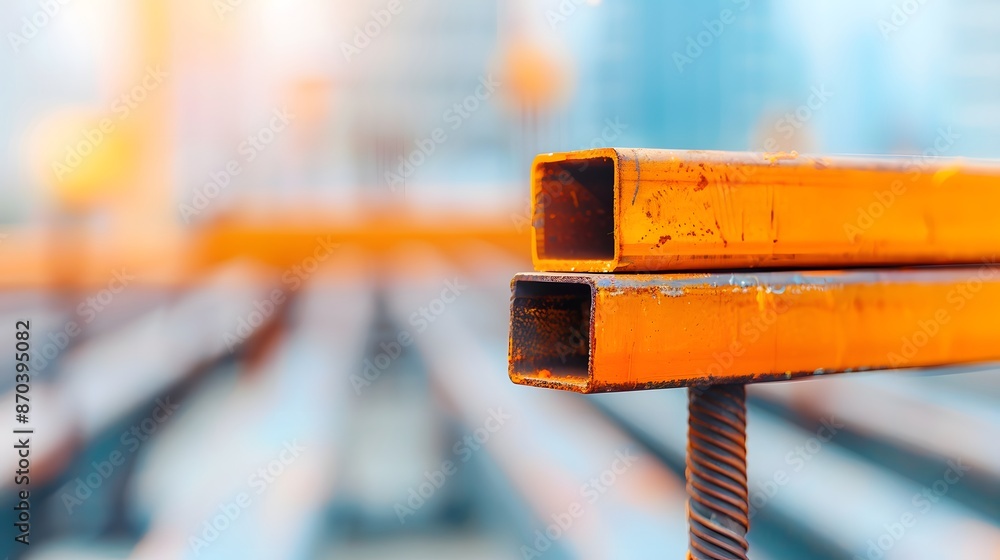 Modern Skyscraper Construction with Steel Columns and Beams | Showing ...