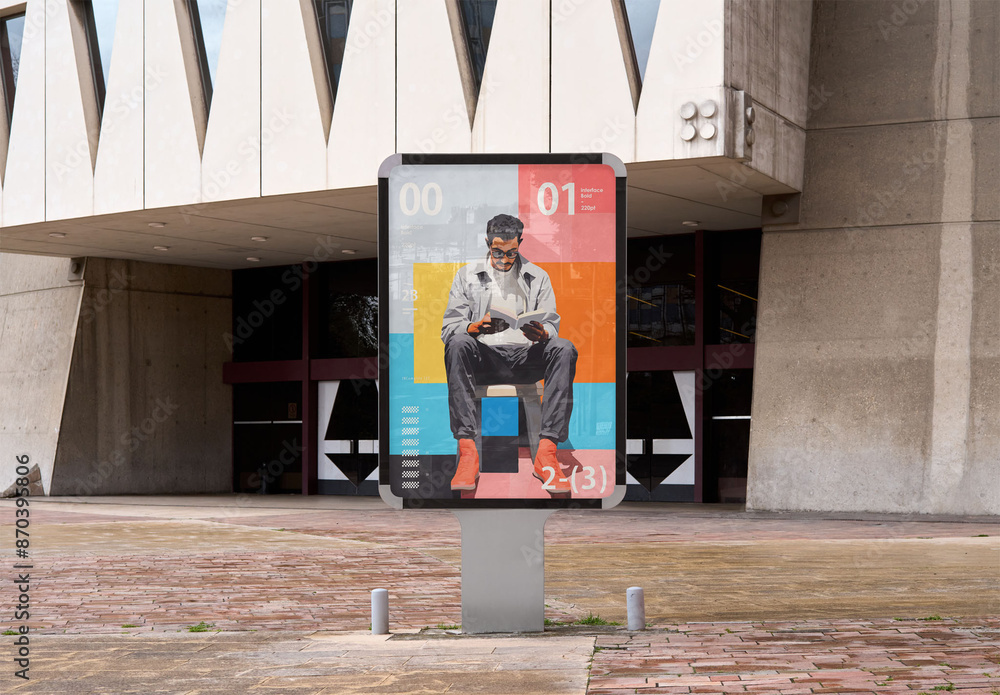 Mockup Of Customizable Vertical Freestanding Street Sign Stock Template ...
