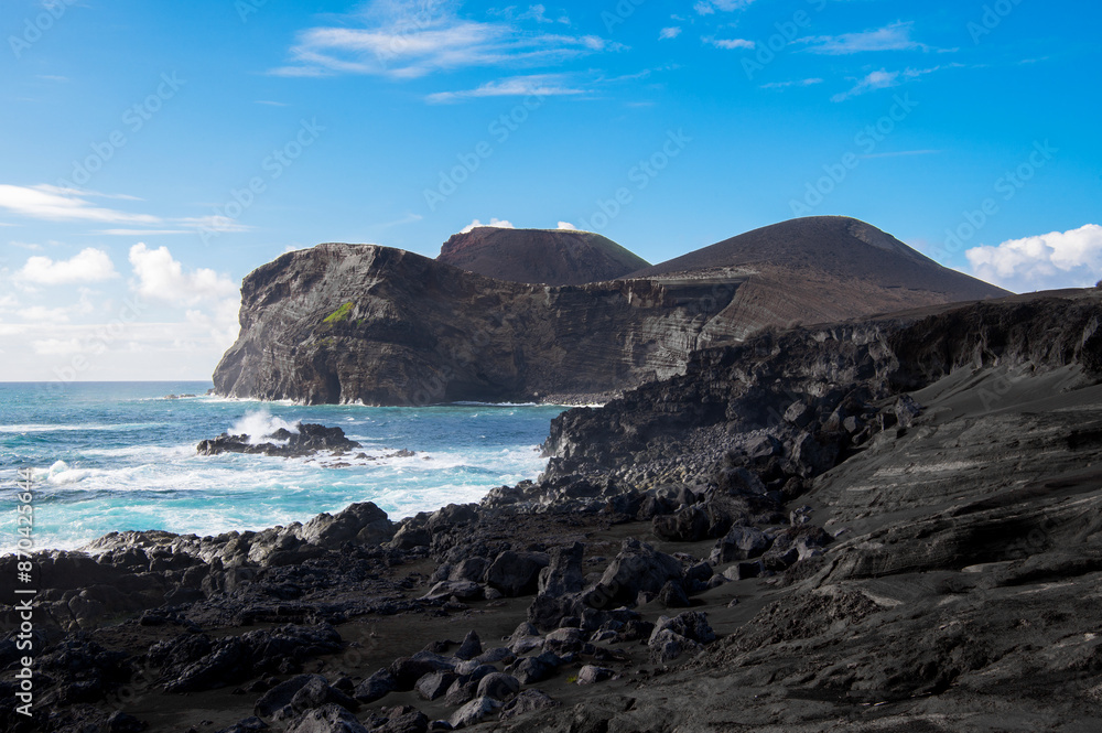 The Capelinhos volcano on Faial Island, the Azores, Portugal. Volcanic ...