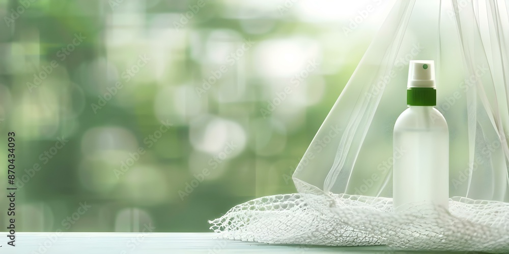 Insect repellent spray and mosquito net protect against bug bites in ...