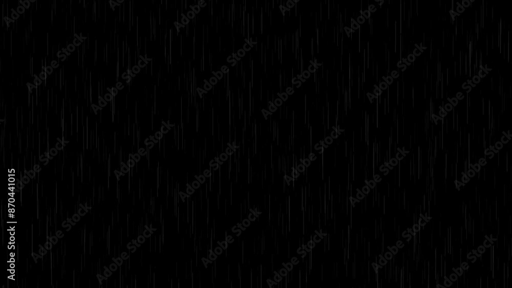 rain wall falling or rain fall black screen. Raindrops splashing ...